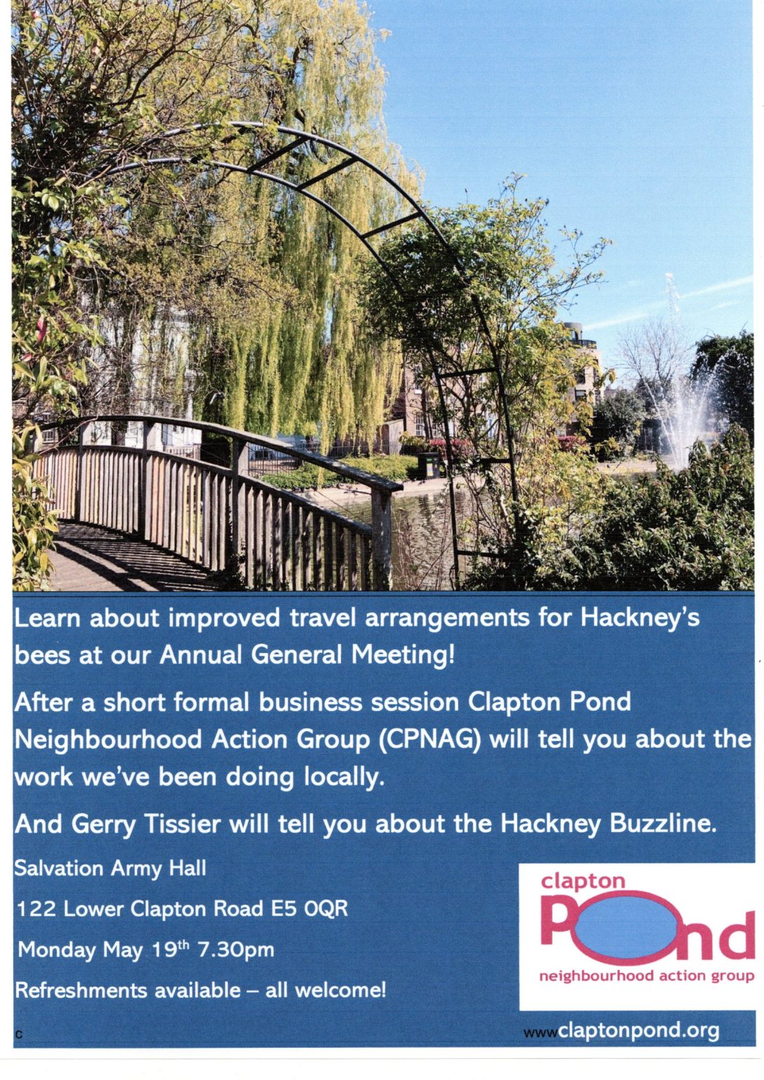 It’s happening tomorrow!!!! – The Clapton Pond Neighbourhood Action Group